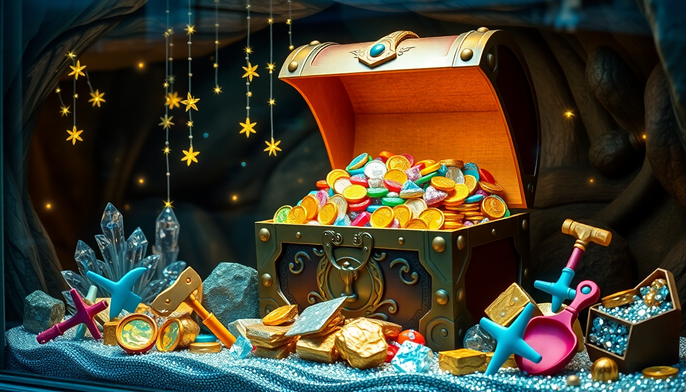 Discover the Treasure Box Coin Diamond Ore Gold Silver Toy at Children ...