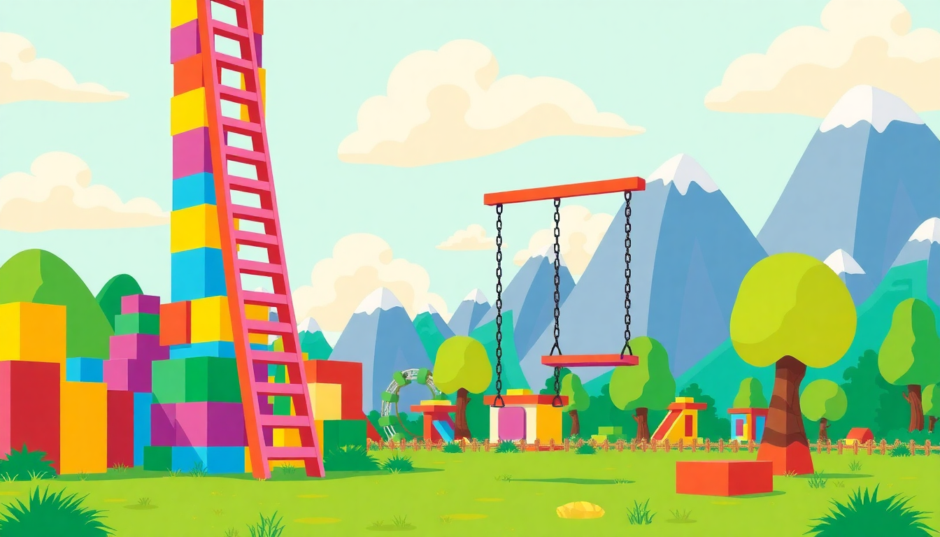 Discover the Wonders of Blocks Amusement Park Ladder Swings at Childre ...