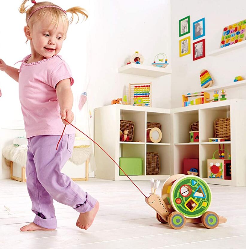 Drag Snail Baby Toddler Wooden Toy – Children Toys Store