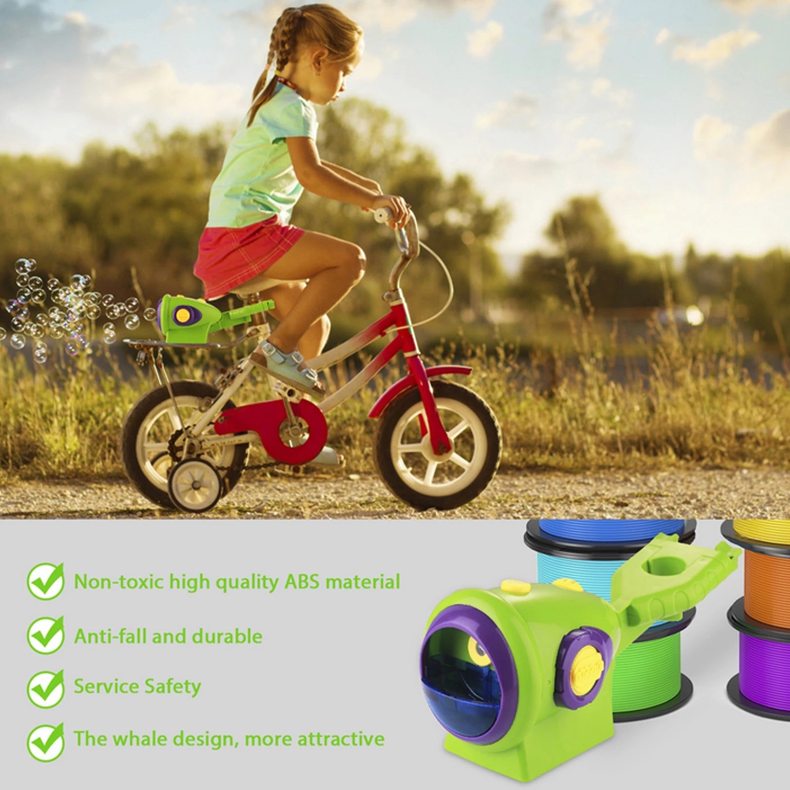 Bike Bubble Machine Automatic Bubble Machine Gun Soap – Children Toys Store